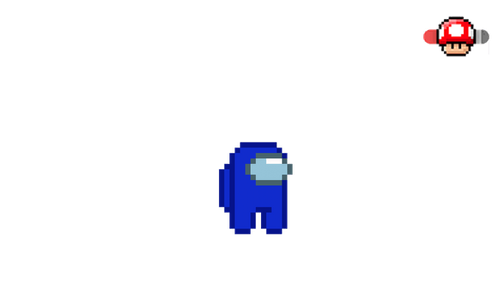 Among Us Blue Character Running Pixel