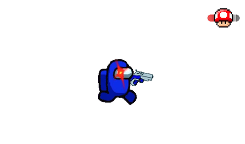 Among Us Blue Impostor Character with a Gun