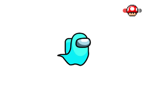Among Us Ghost of a Cyan Character