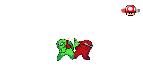 Among Us Green vs Red Character Fight