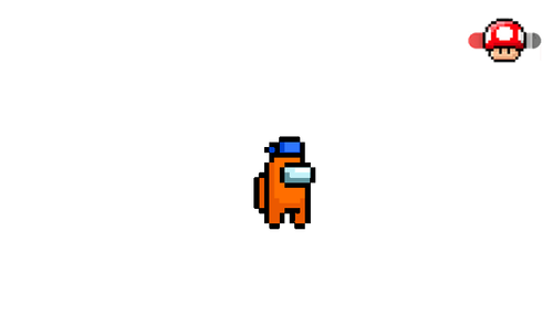 Among Us Orange Character in a Cap