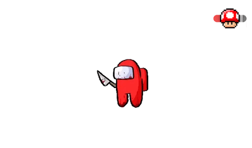 Among Us Red Impostor with a Knife