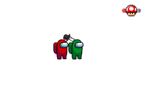 Among Us Red Stabs Green Character