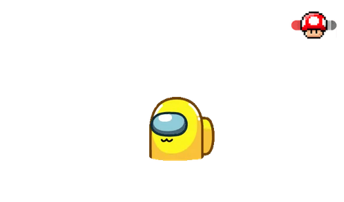 Among Us Yellow Character with Hearts