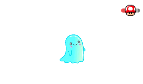 Cute Halloween Cyan Ghost with Hearts
